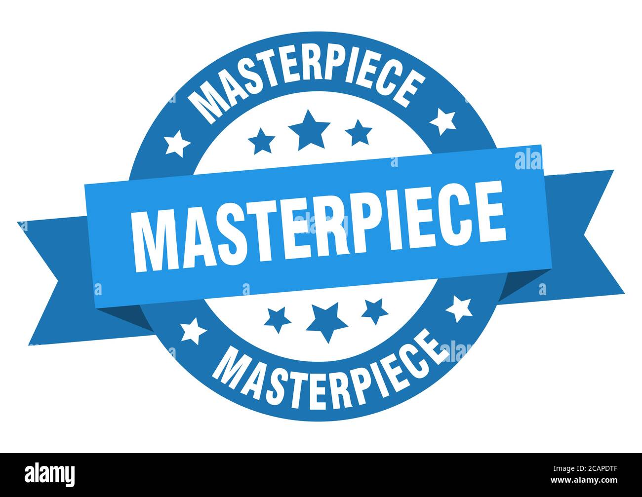 masterpiece round ribbon isolated label. masterpiece sign Stock Vector ...