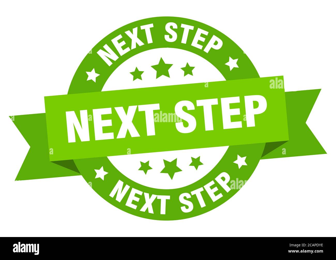 next step round ribbon isolated label. next step sign Stock Vector ...