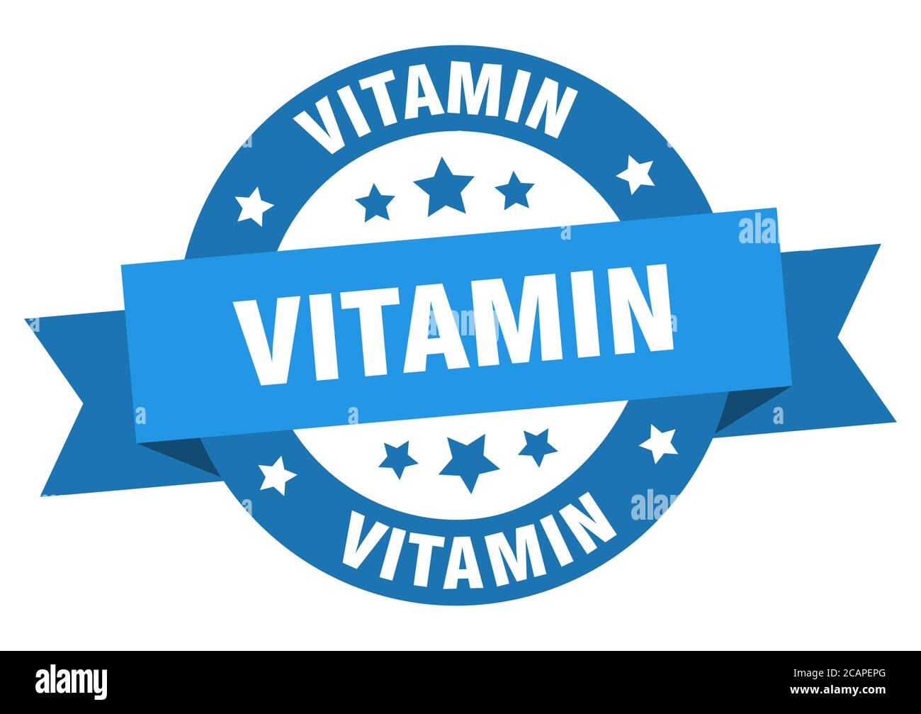 vitamin round ribbon isolated label. vitamin sign Stock Vector Image ...