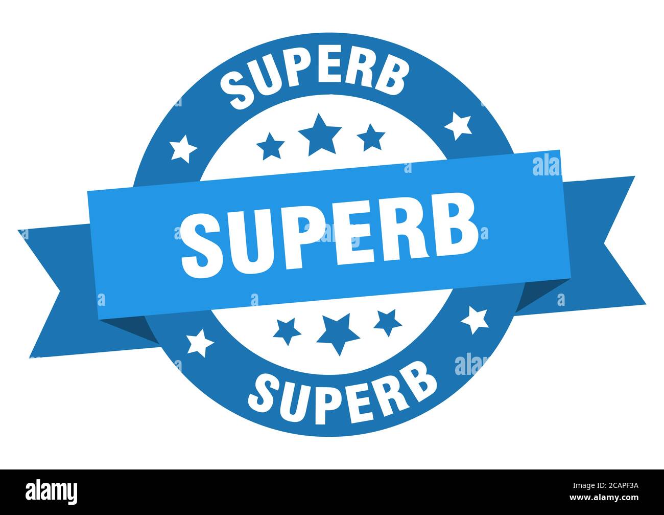 superb round ribbon isolated label. superb sign Stock Vector Image ...