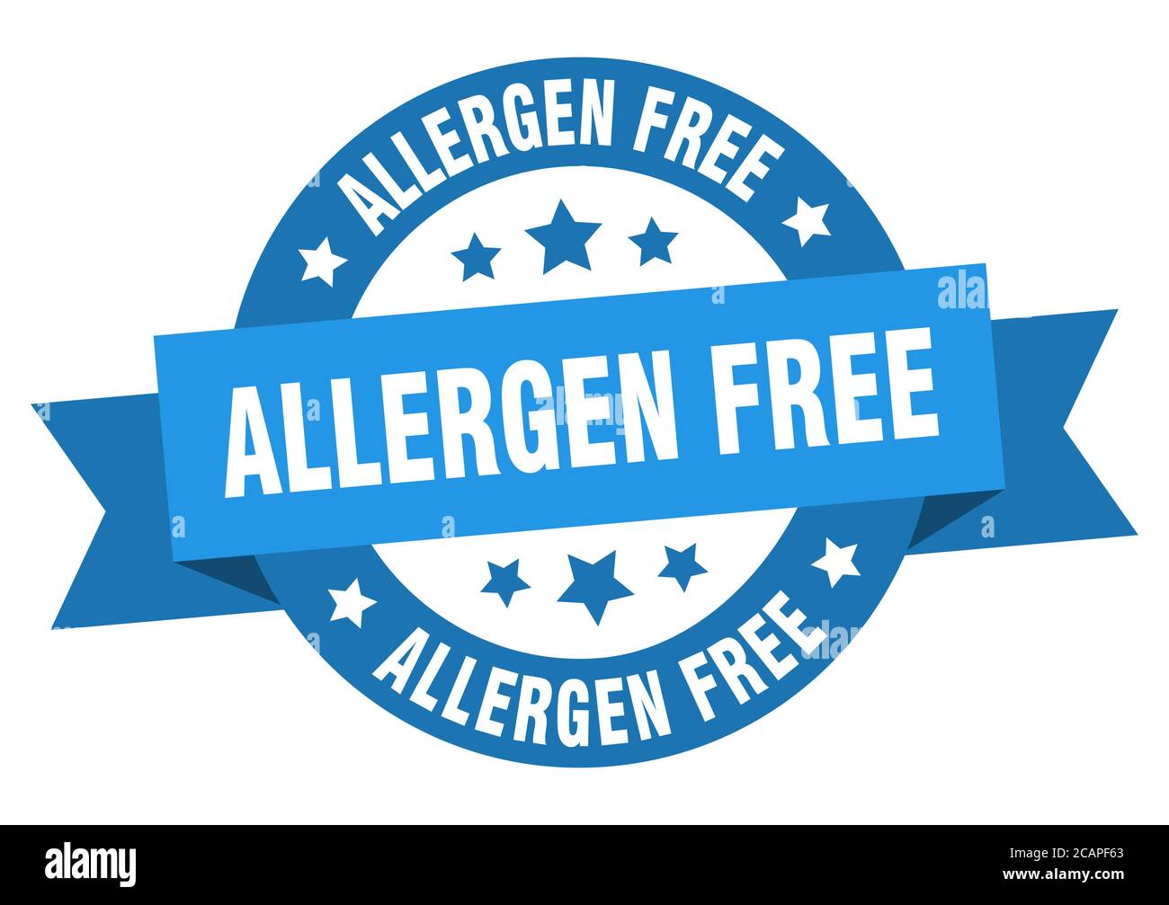 allergen free round ribbon isolated label. allergen free sign Stock ...