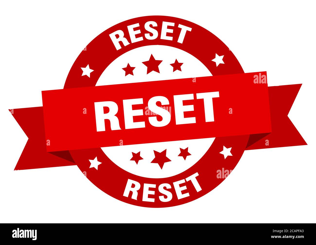 reset round ribbon isolated label. reset sign Stock Vector Image & Art ...
