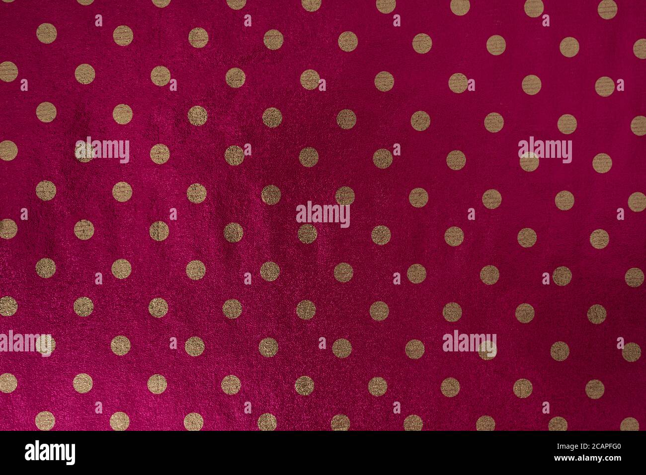 Seamless shiny polka dot wrapping paper. Raspberry foil for design of ...