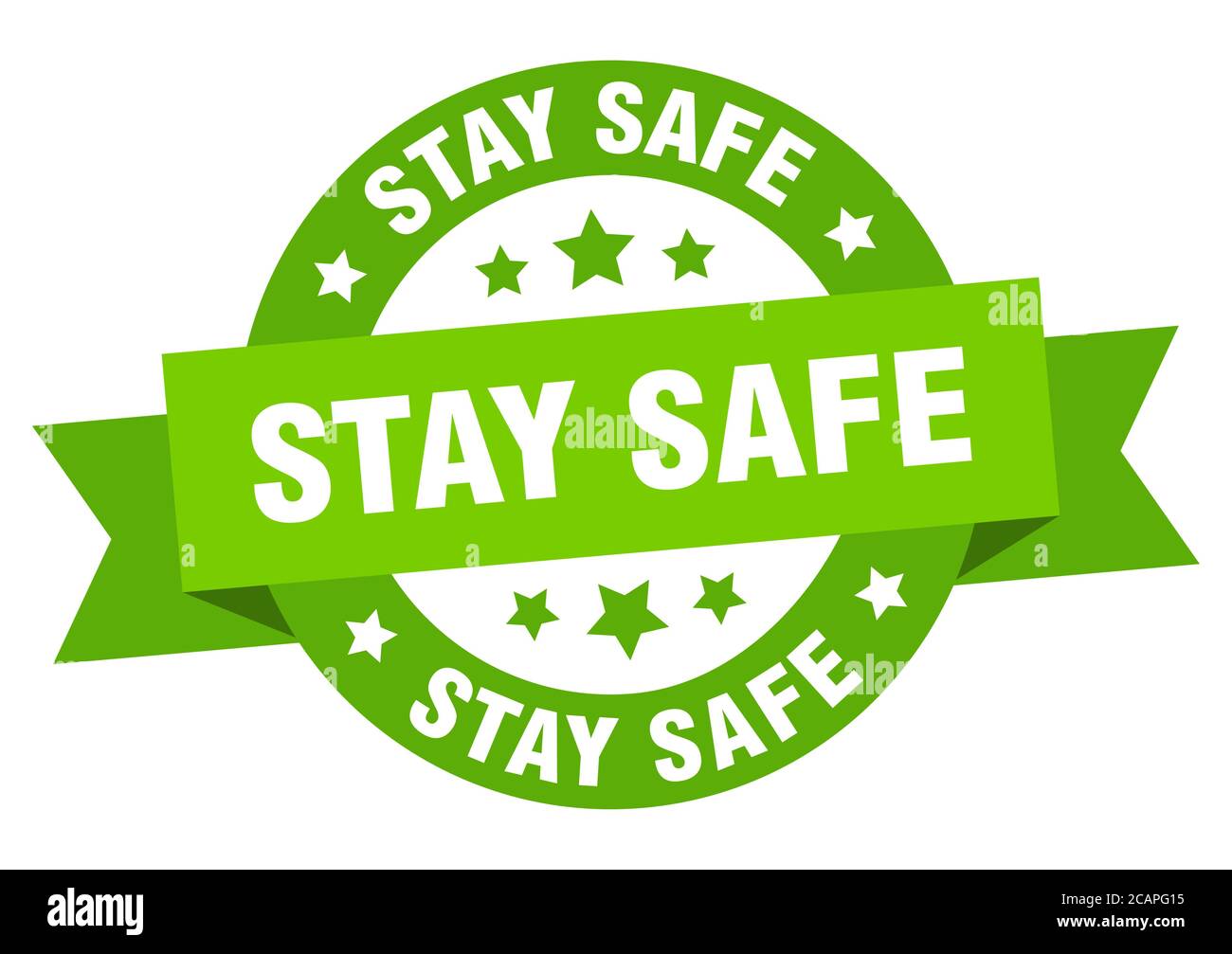 stay safe round ribbon isolated label. stay safe sign Stock Vector ...