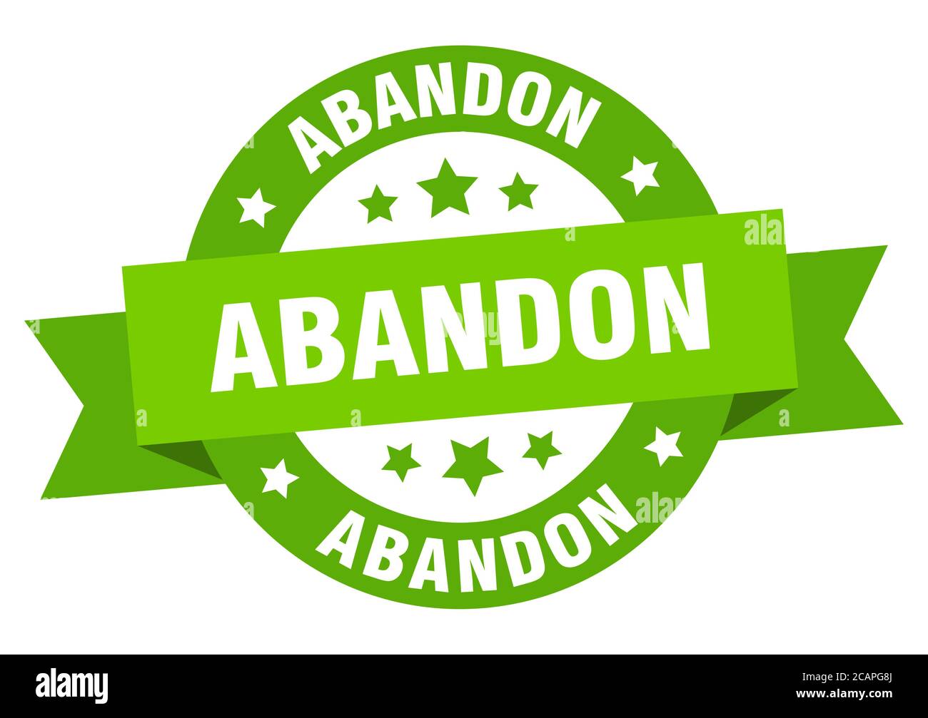 abandon round ribbon isolated label. abandon sign Stock Vector Image ...