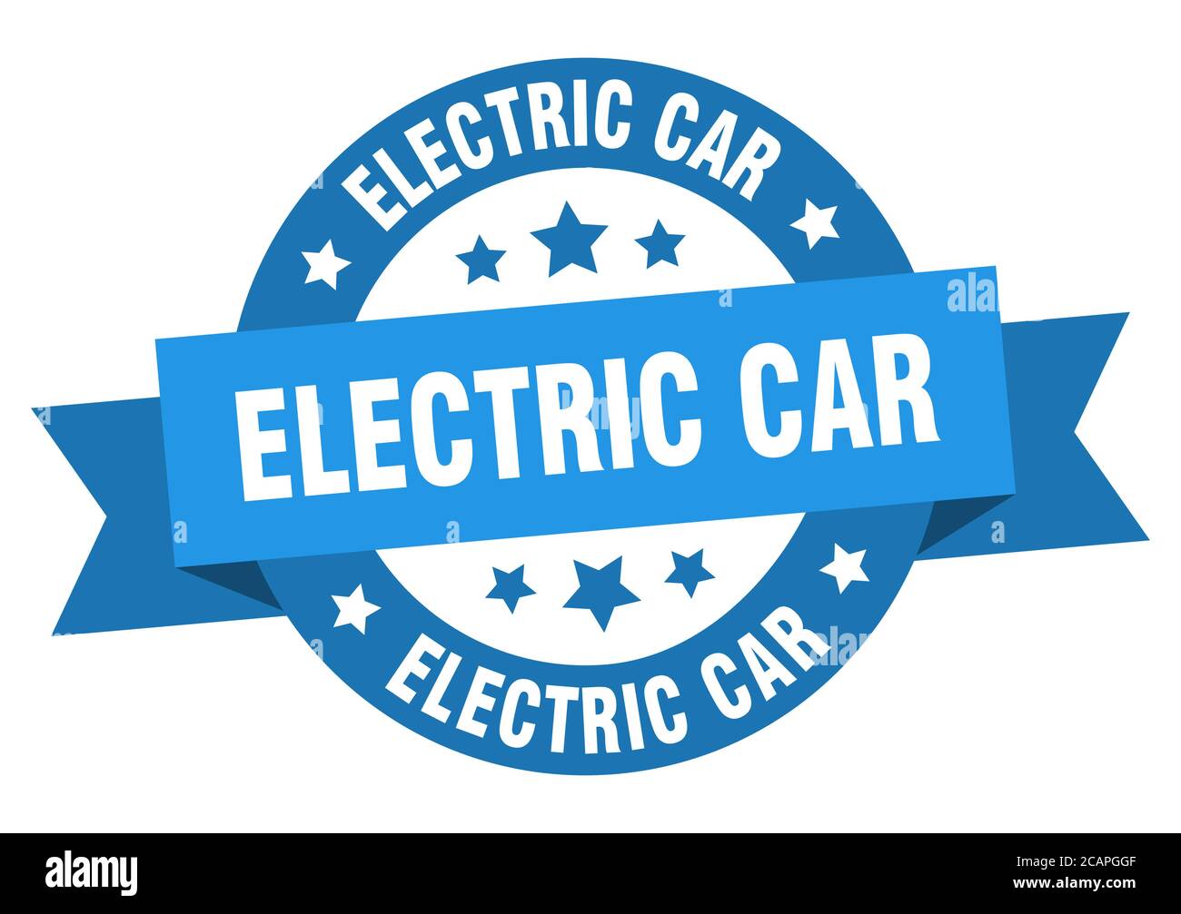 electric car round ribbon isolated label. electric car sign Stock ...