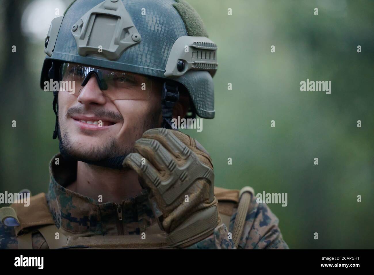 american marine corps special operations soldier preparing tactical and ...