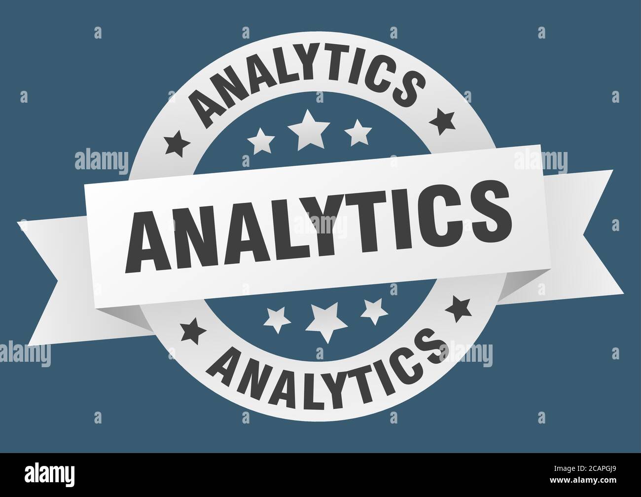 analytics round ribbon isolated label. analytics sign Stock Vector ...