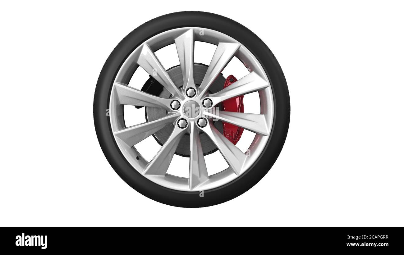 Wheel tyre disk protect car, front view. 3D rendering Stock Photo - Alamy