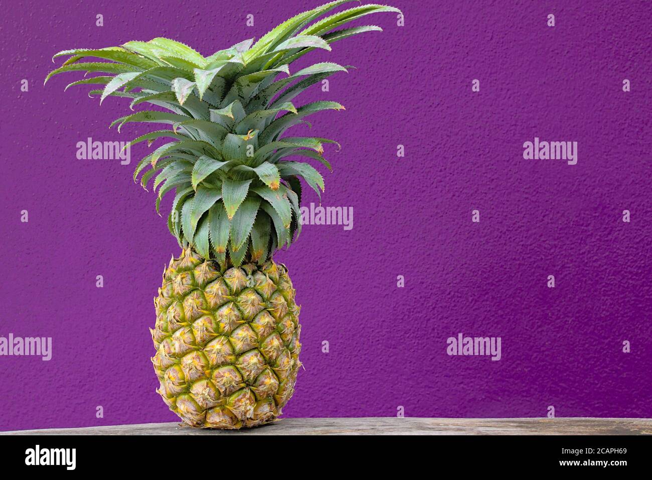Isolated pineapple on purple color background Stock Photo - Alamy