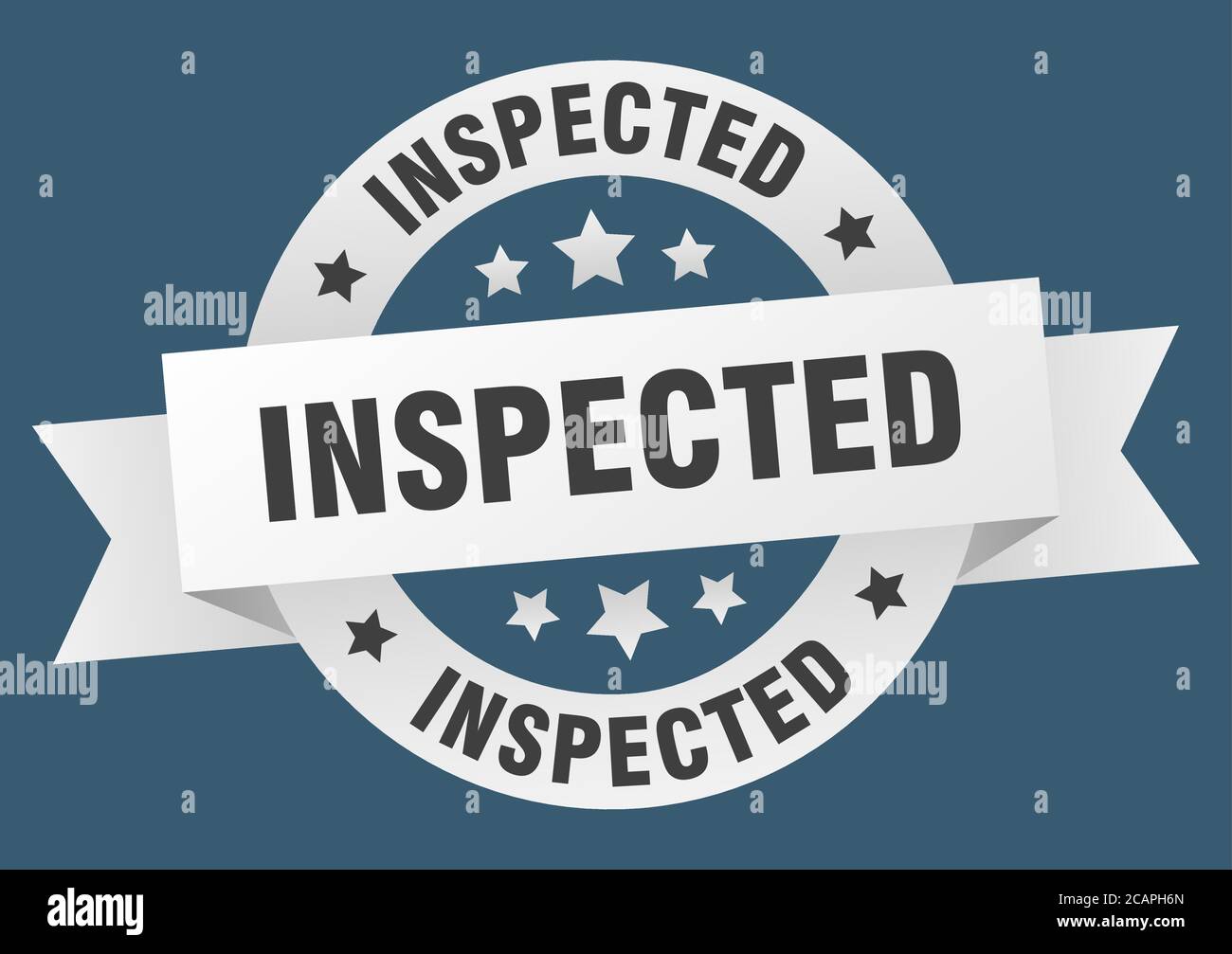 inspected round ribbon isolated label. inspected sign Stock Vector ...