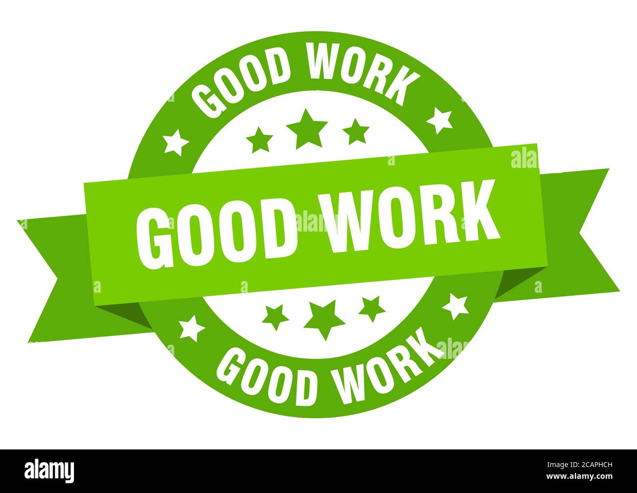 good work round ribbon isolated label. good work sign Stock Vector ...