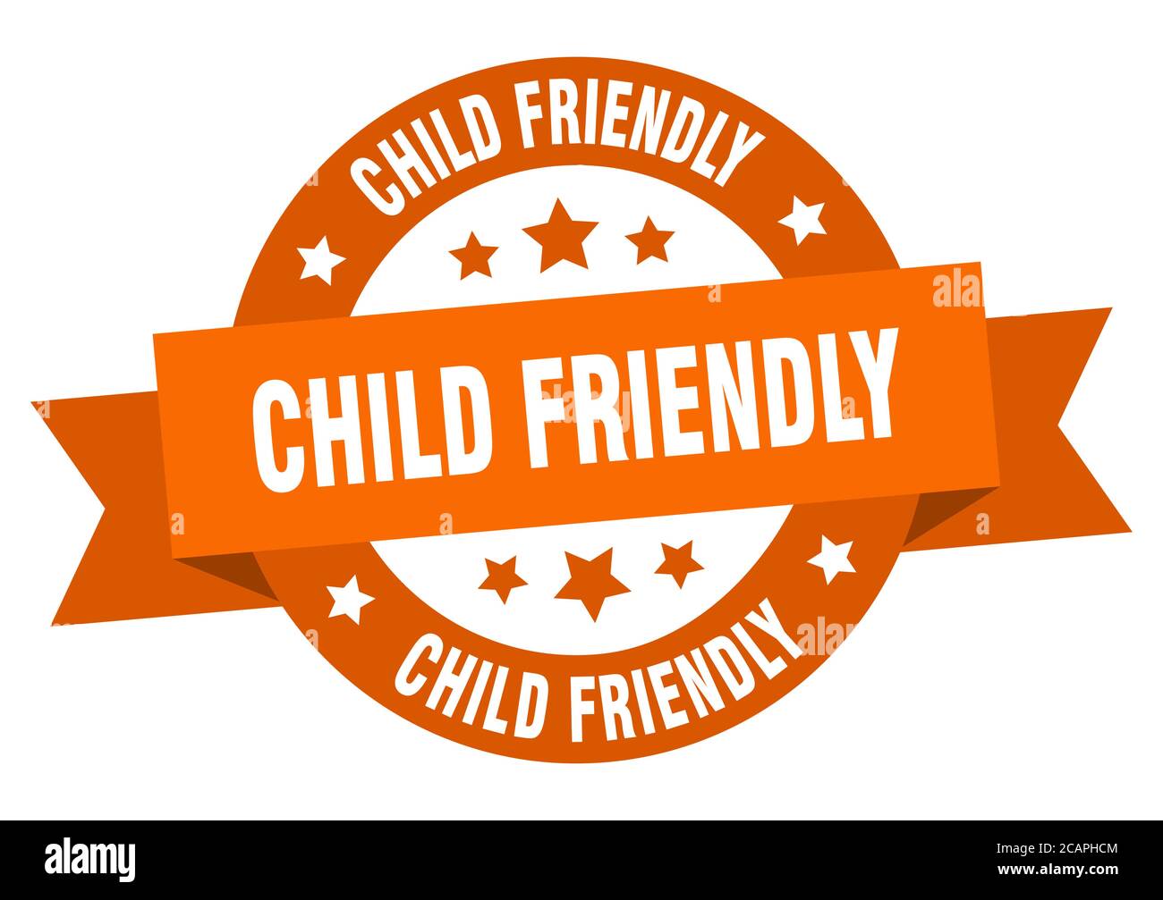 child friendly round ribbon isolated label. child friendly sign Stock ...