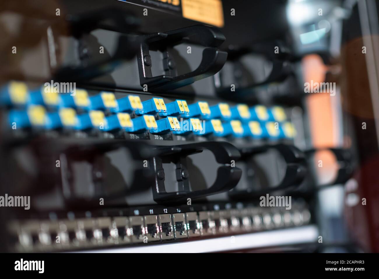 Hosting platform for modern Internet resources. Rack with server data ...