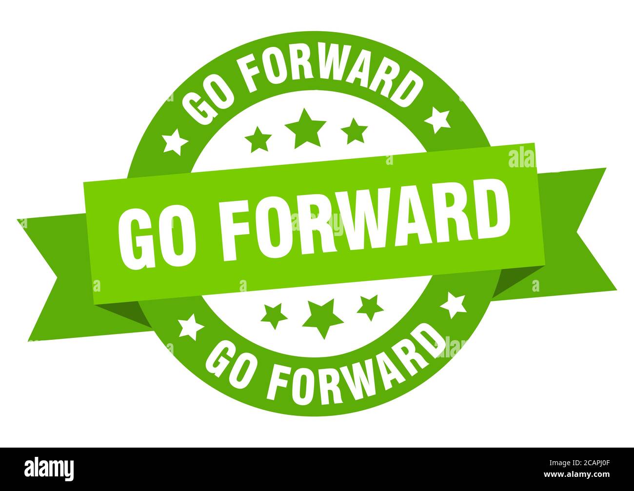 go forward round ribbon isolated label. go forward sign Stock Vector ...