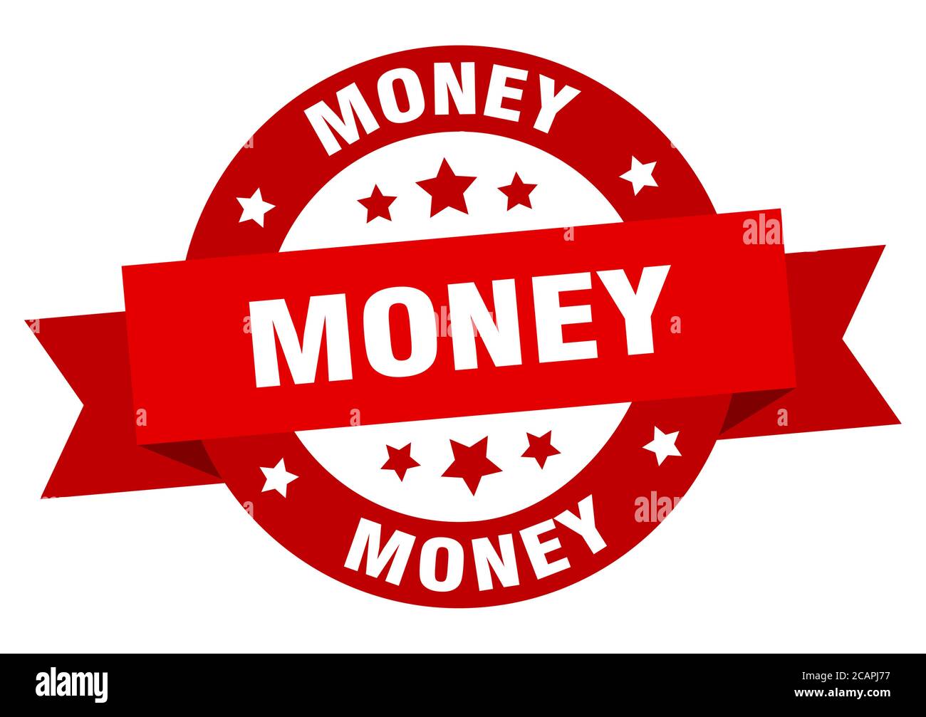 money round ribbon isolated label. money sign Stock Vector Image & Art ...
