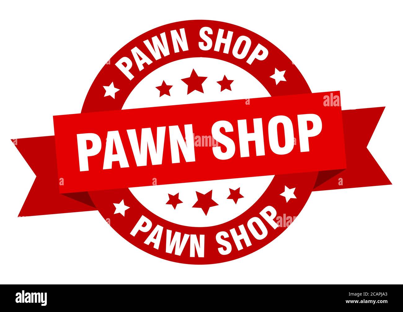 pawn shop round ribbon isolated label. pawn shop sign Stock Vector ...