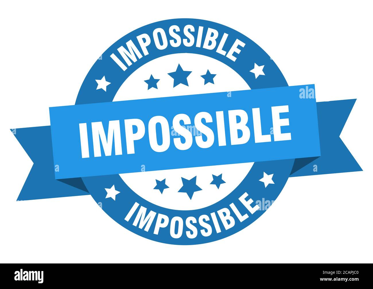 impossible round ribbon isolated label. impossible sign Stock Vector ...