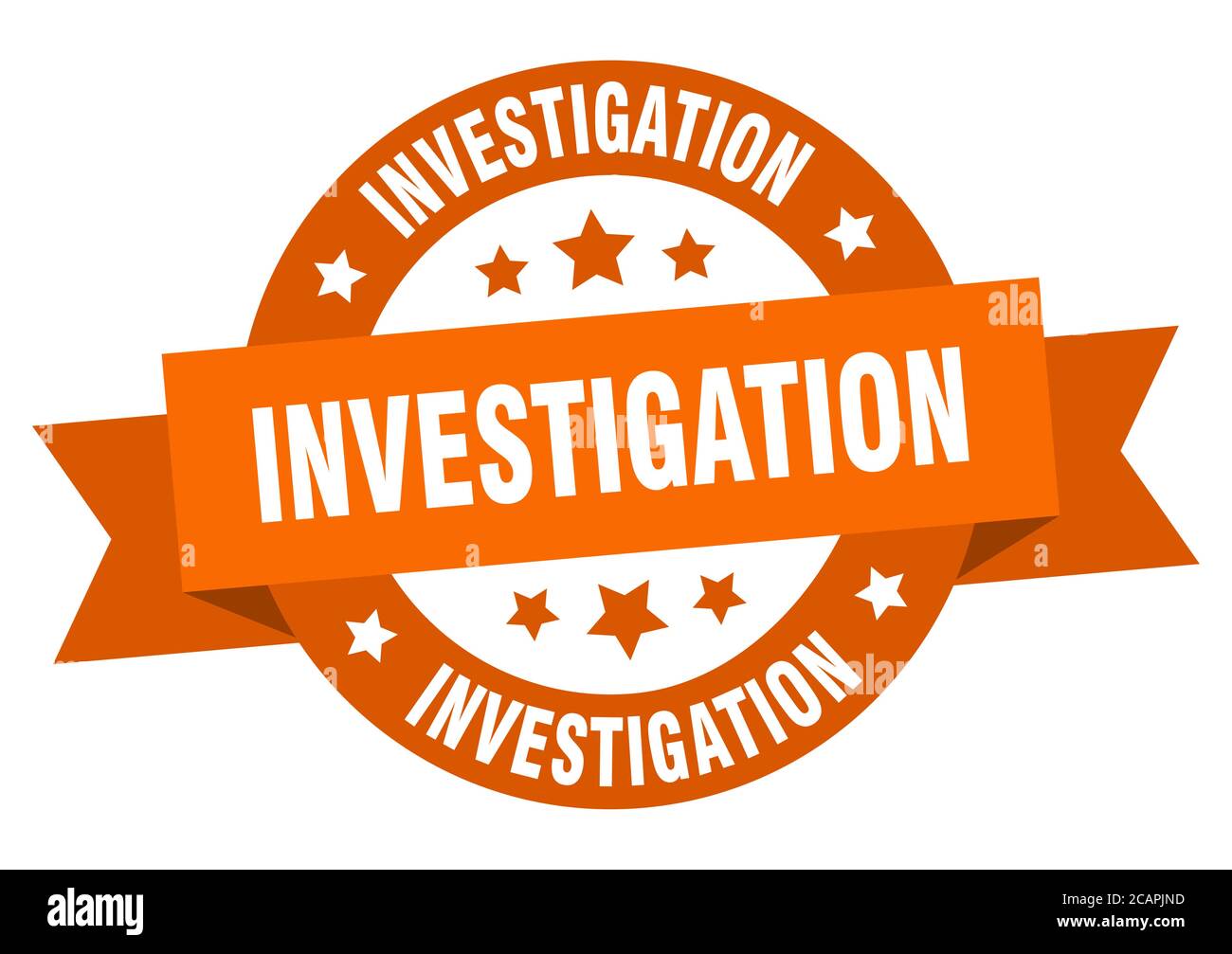 investigation round ribbon isolated label. investigation sign Stock ...