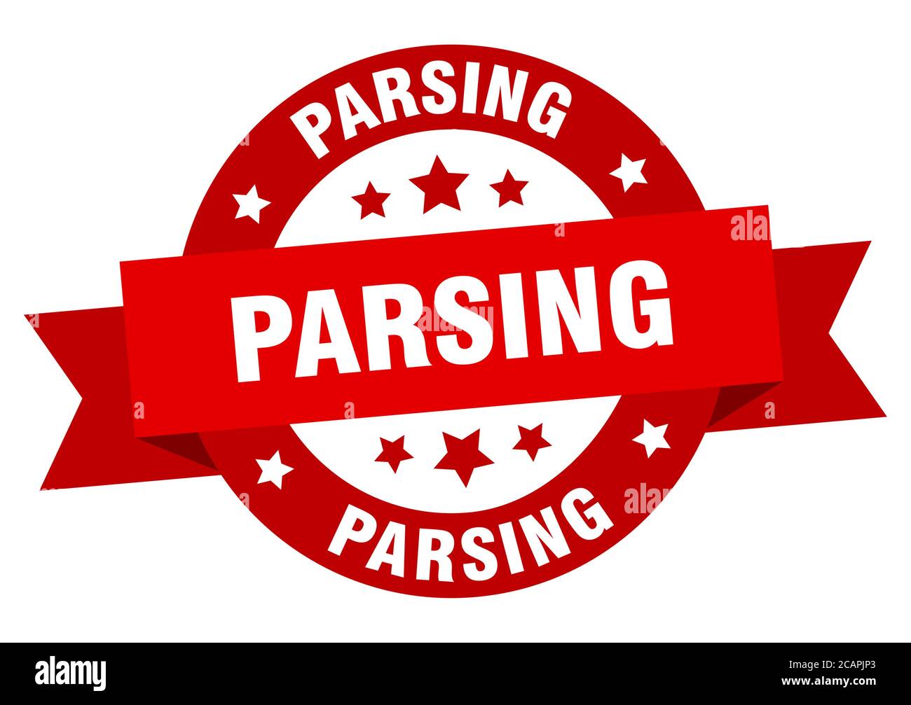 parsing round ribbon isolated label. parsing sign Stock Vector Image ...