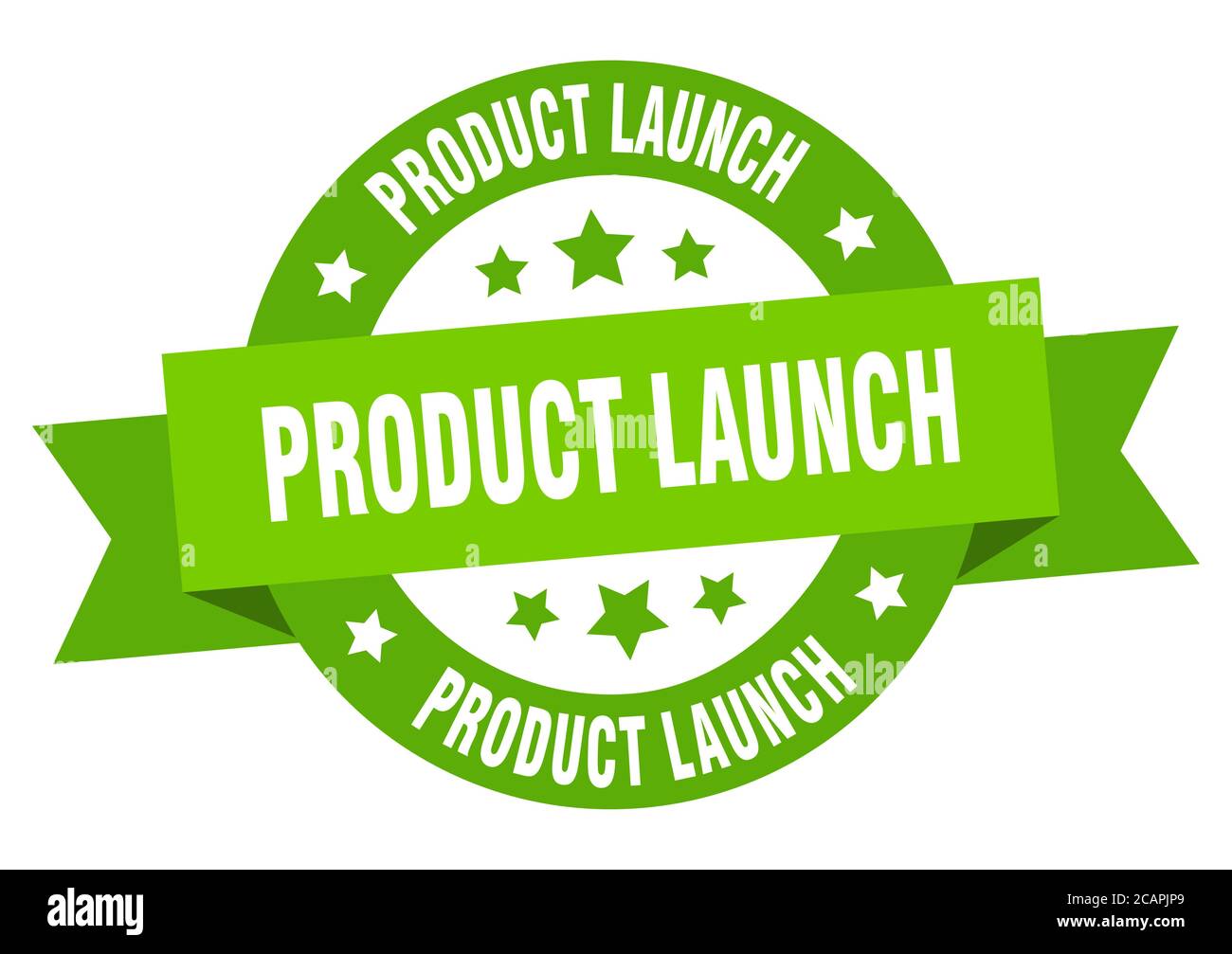product launch round ribbon isolated label. product launch sign Stock ...