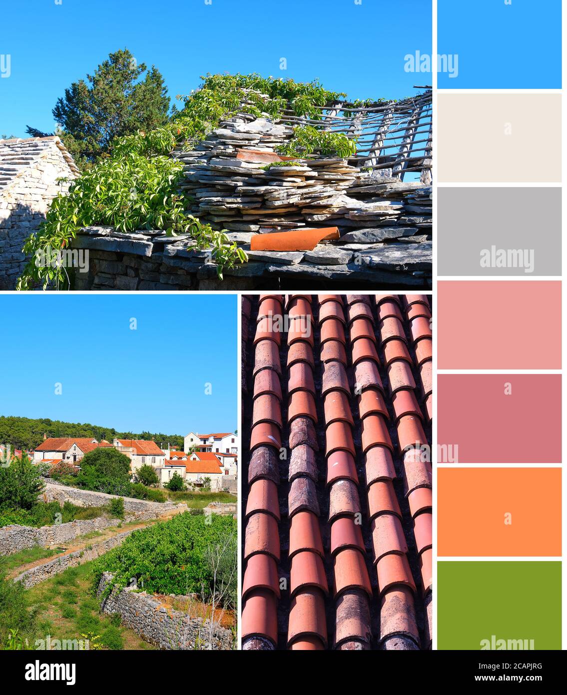 Color matching palette from outdoor architecture in Dalmatia region ...