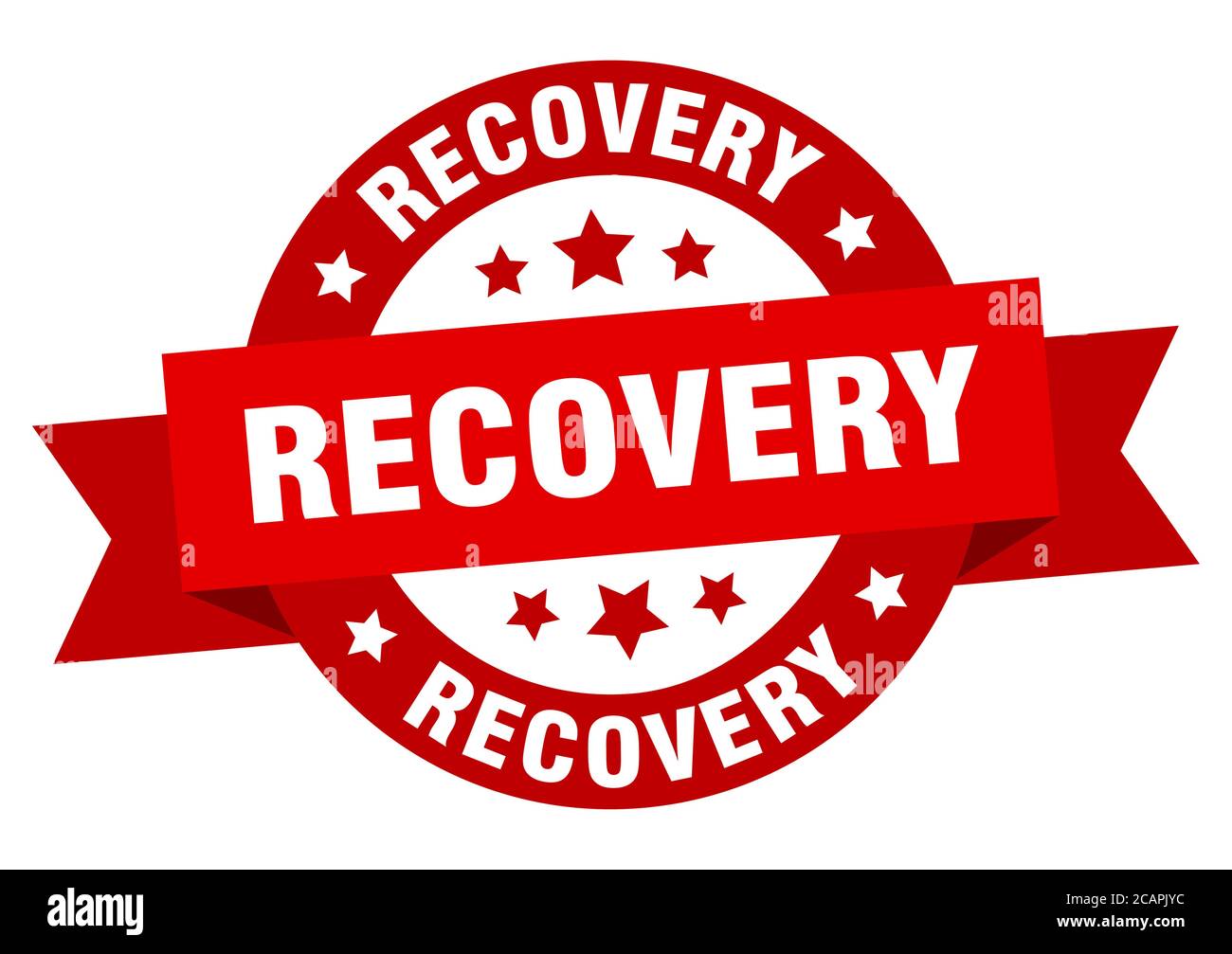 recovery round ribbon isolated label. recovery sign Stock Vector Image ...