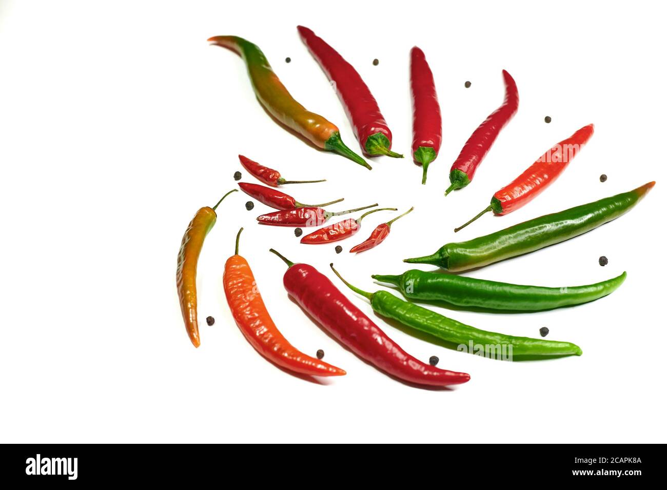 chilli spicy in a circle in the center of the top of the light ...