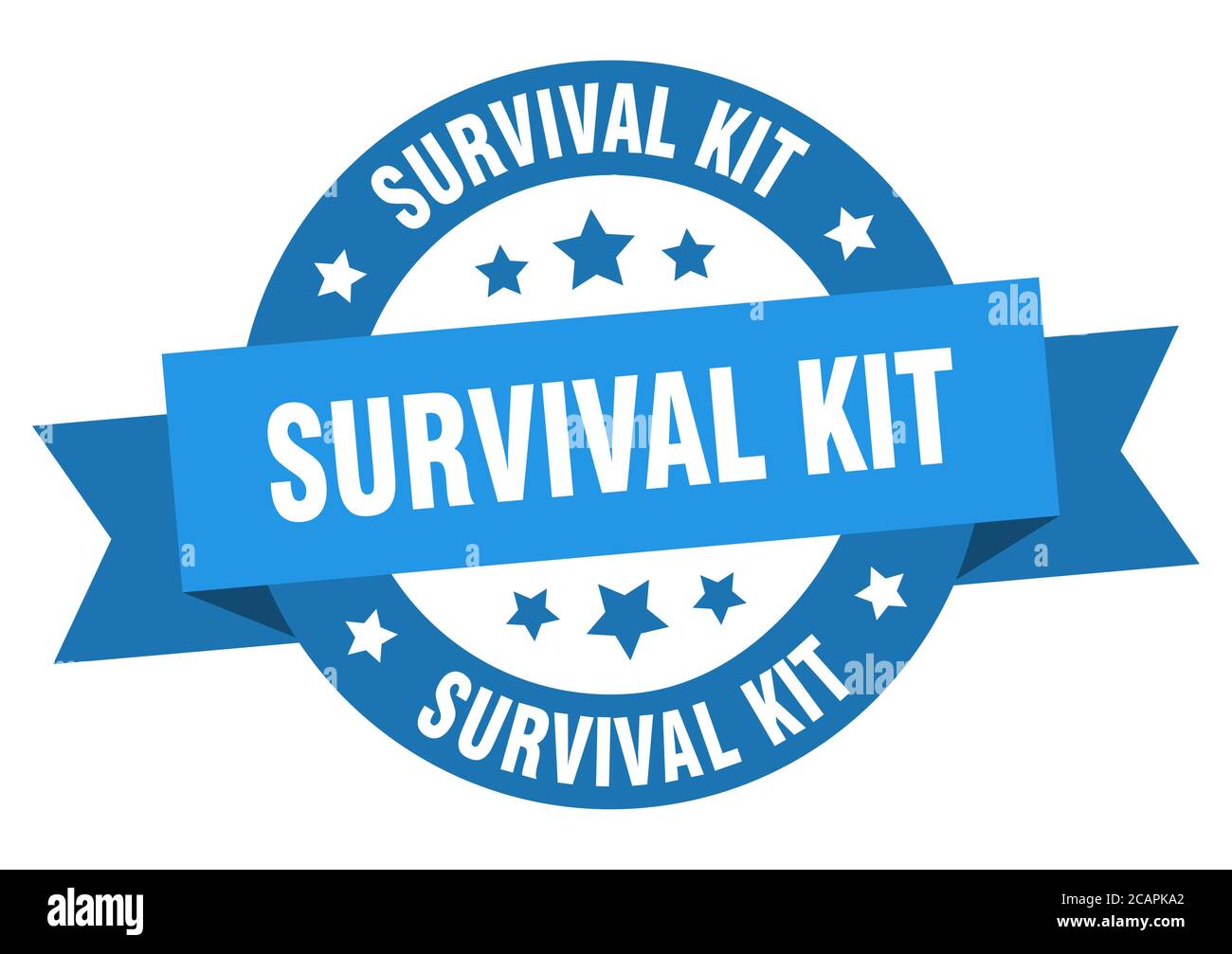 survival kit round ribbon isolated label. survival kit sign Stock ...