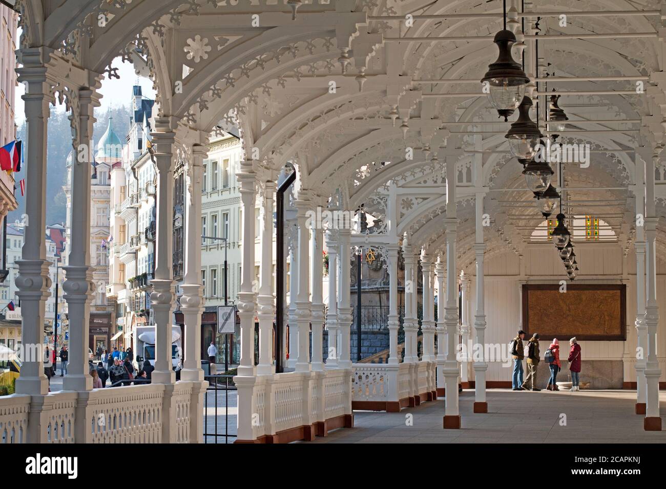 Karlovy Vary Czech Republic Oct 28 2019. Inside view of the Market ...