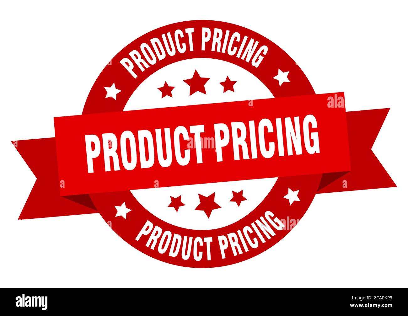 product pricing round ribbon isolated label. product pricing sign Stock ...