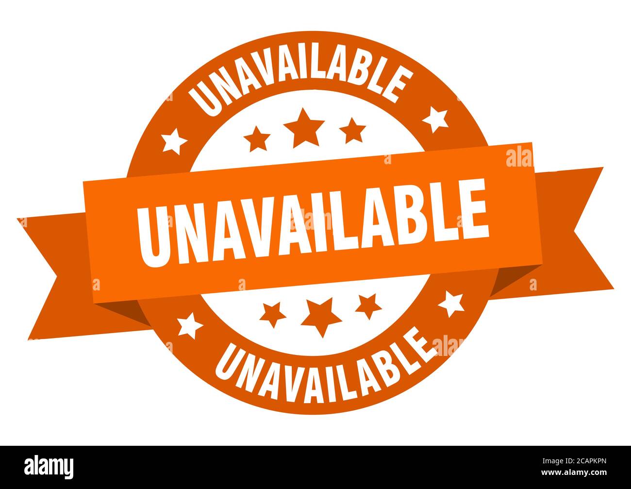unavailable round ribbon isolated label. unavailable sign Stock Vector ...