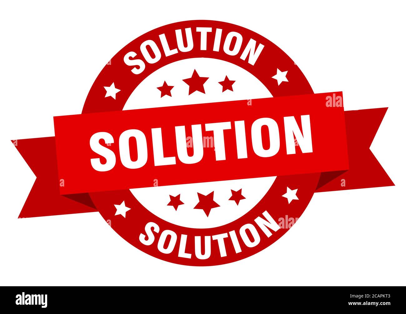 solution round ribbon isolated label. solution sign Stock Vector Image ...