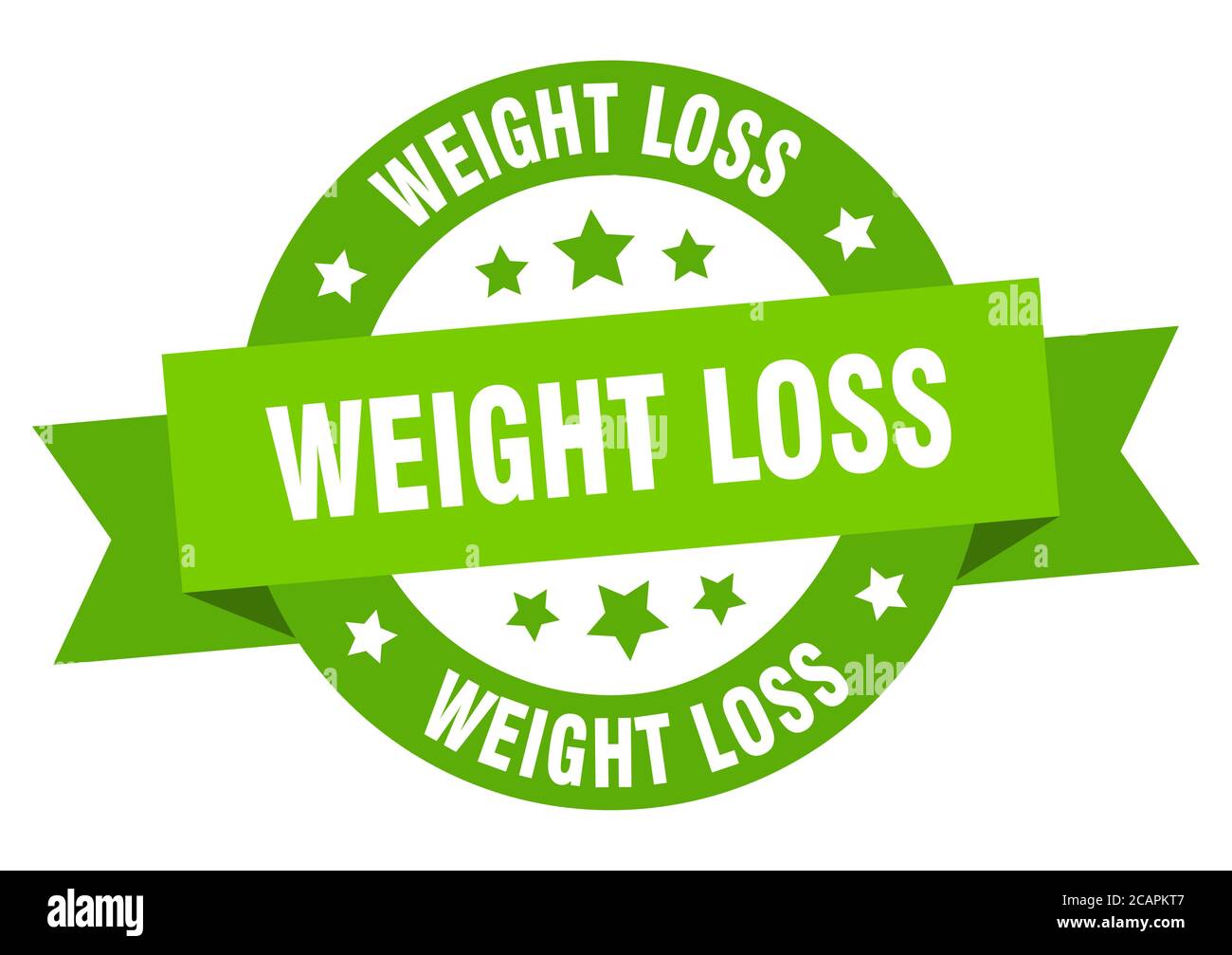 weight loss round ribbon isolated label. weight loss sign Stock Vector ...