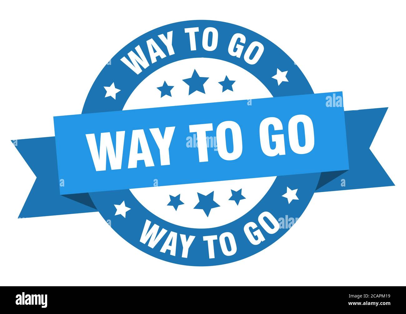 way to go round ribbon isolated label. way to go sign Stock Vector ...