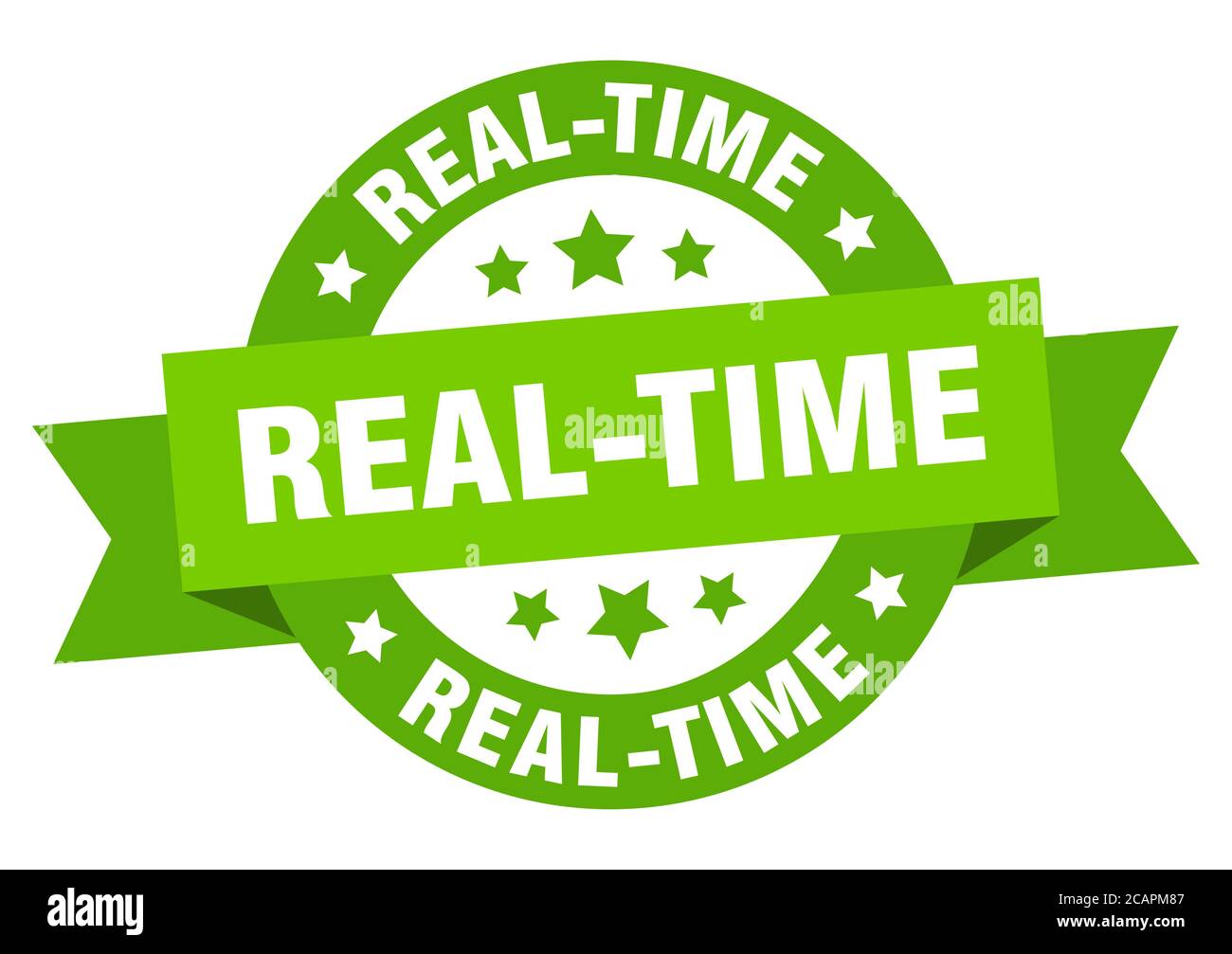 real-time round ribbon isolated label. real-time sign Stock Vector ...