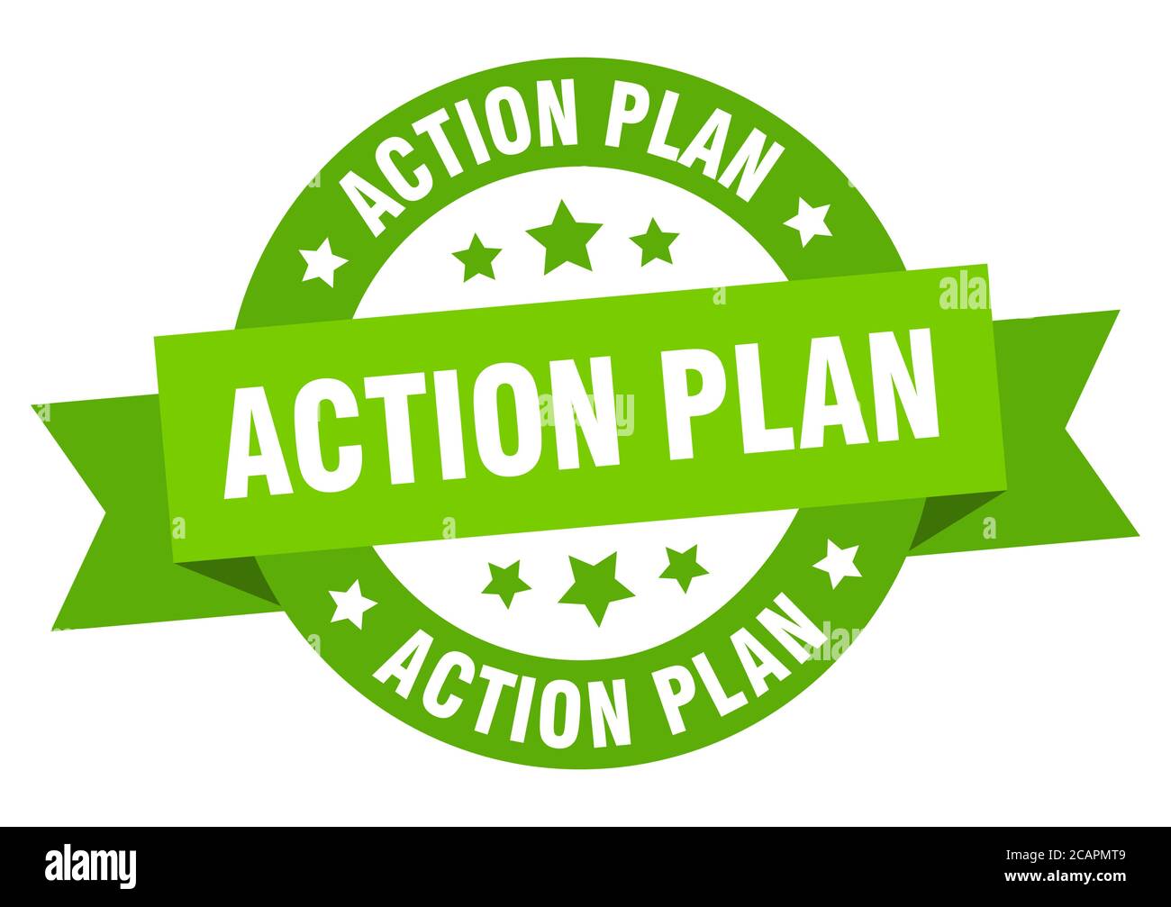 action plan round ribbon isolated label. action plan sign Stock Vector ...
