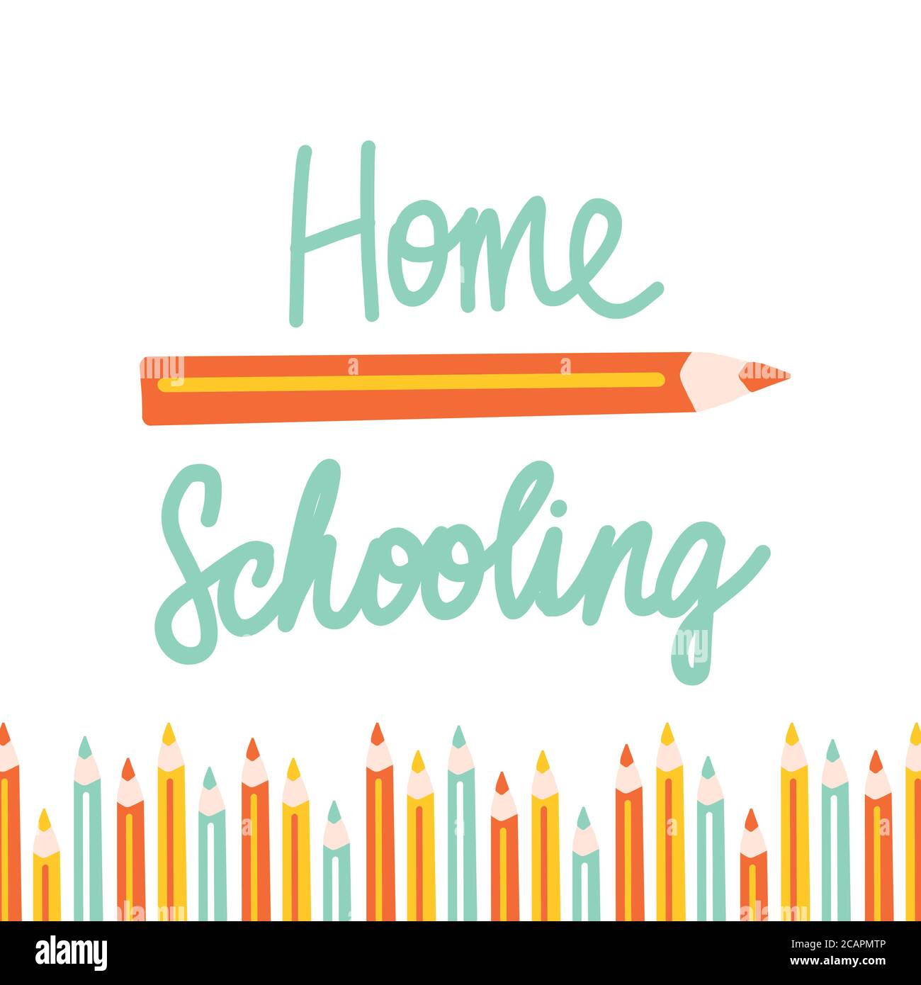 Home schooling. Vector illustration in flat style. Elementary school ...