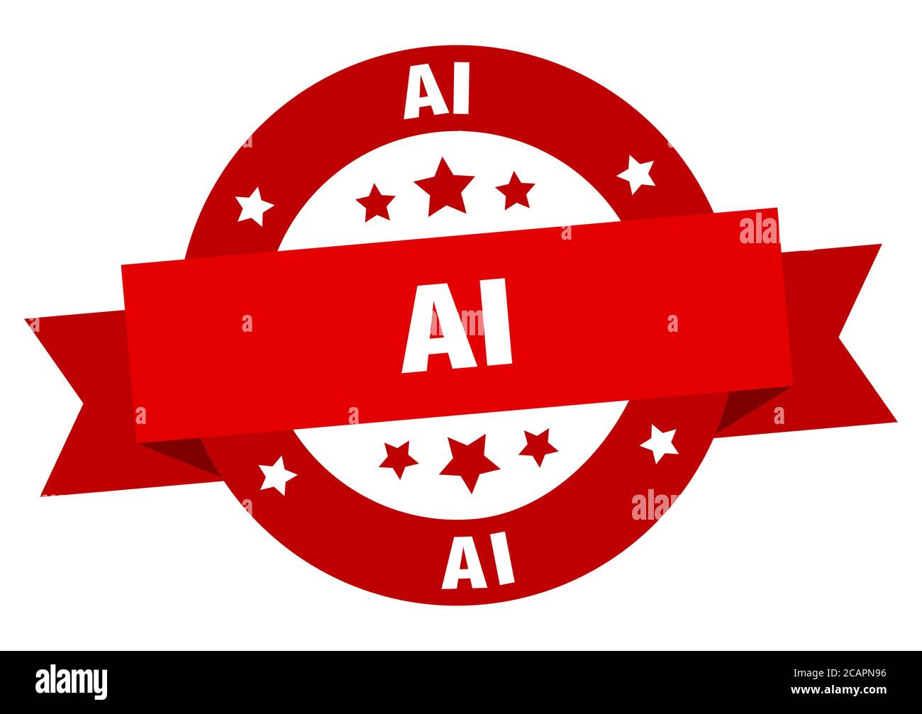 ai round ribbon isolated label. ai sign Stock Vector Image & Art - Alamy