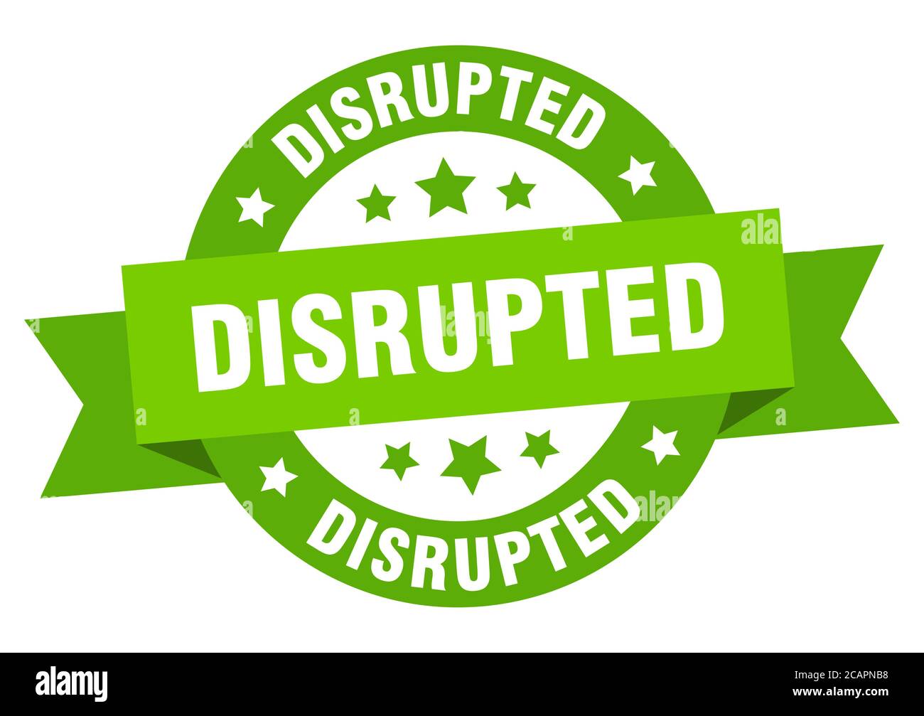 disrupted round ribbon isolated label. disrupted sign Stock Vector ...