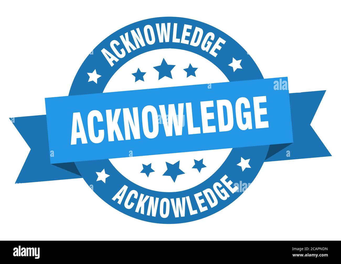 acknowledge round ribbon isolated label. acknowledge sign Stock Vector ...