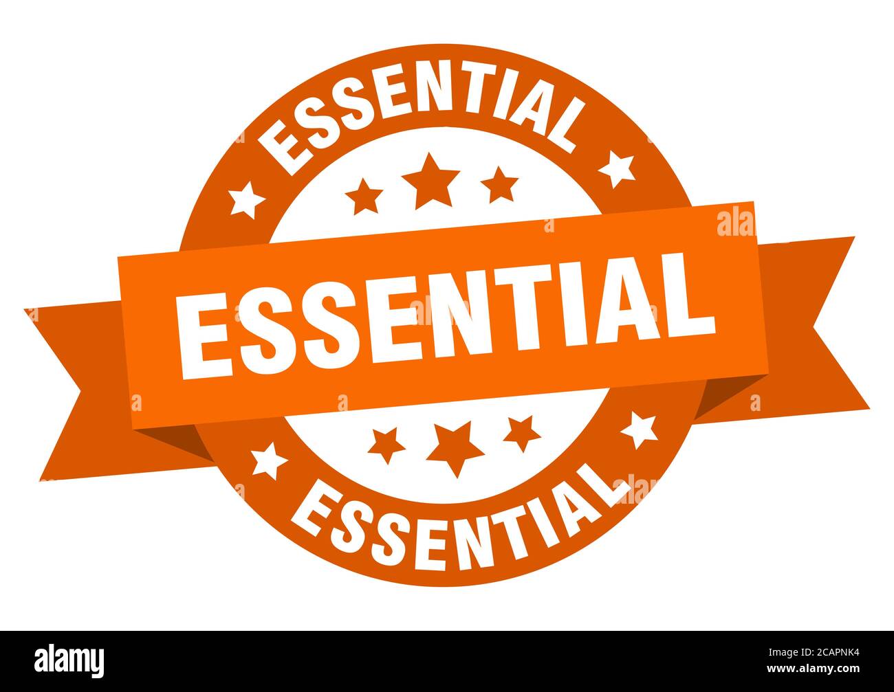 essential round ribbon isolated label. essential sign Stock Vector ...