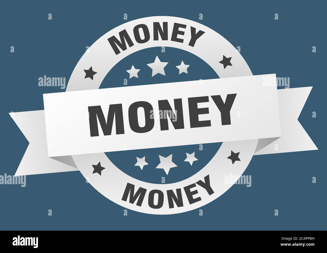 money round ribbon isolated label. money sign Stock Vector Image & Art ...