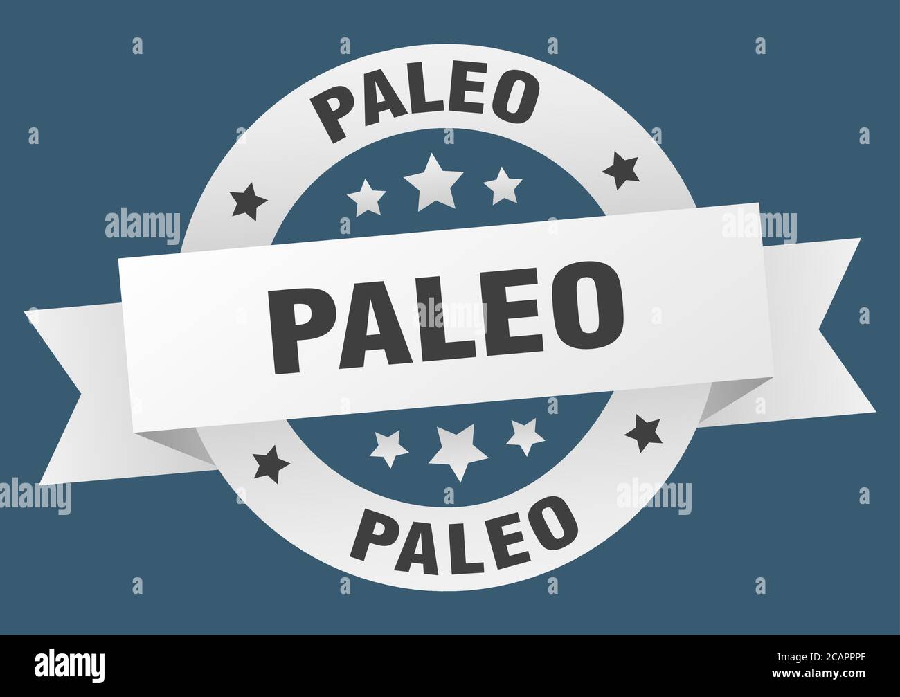 paleo round ribbon isolated label. paleo sign Stock Vector Image & Art ...