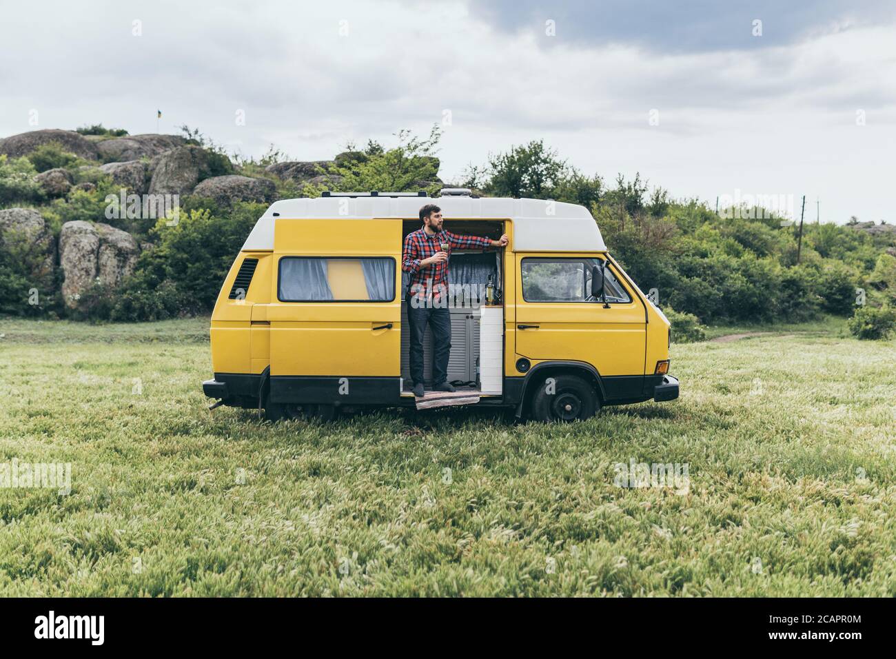 Vanlife man in camper van hi-res stock photography and images - Alamy