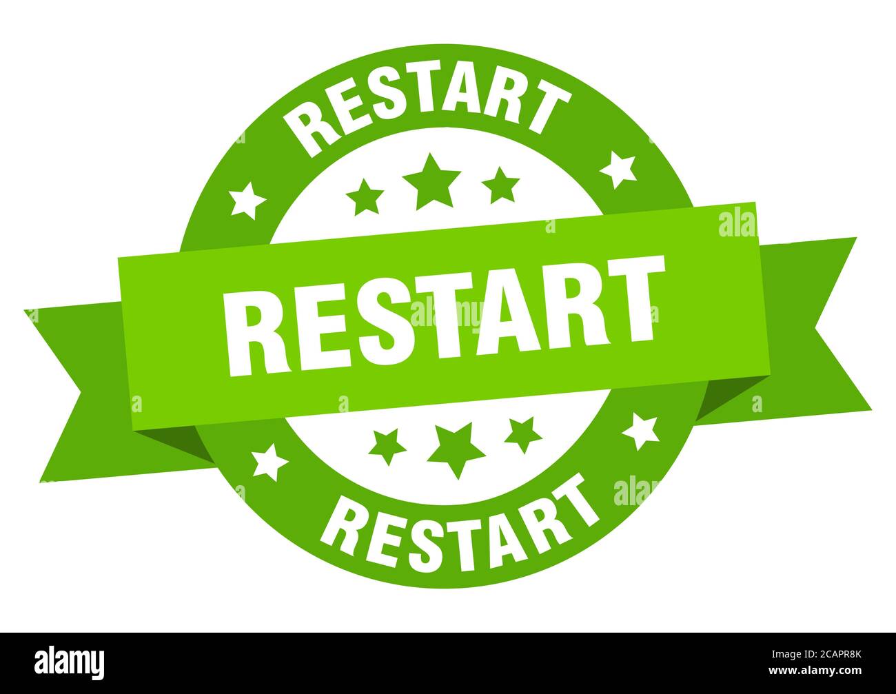 restart round ribbon isolated label. restart sign Stock Vector Image ...