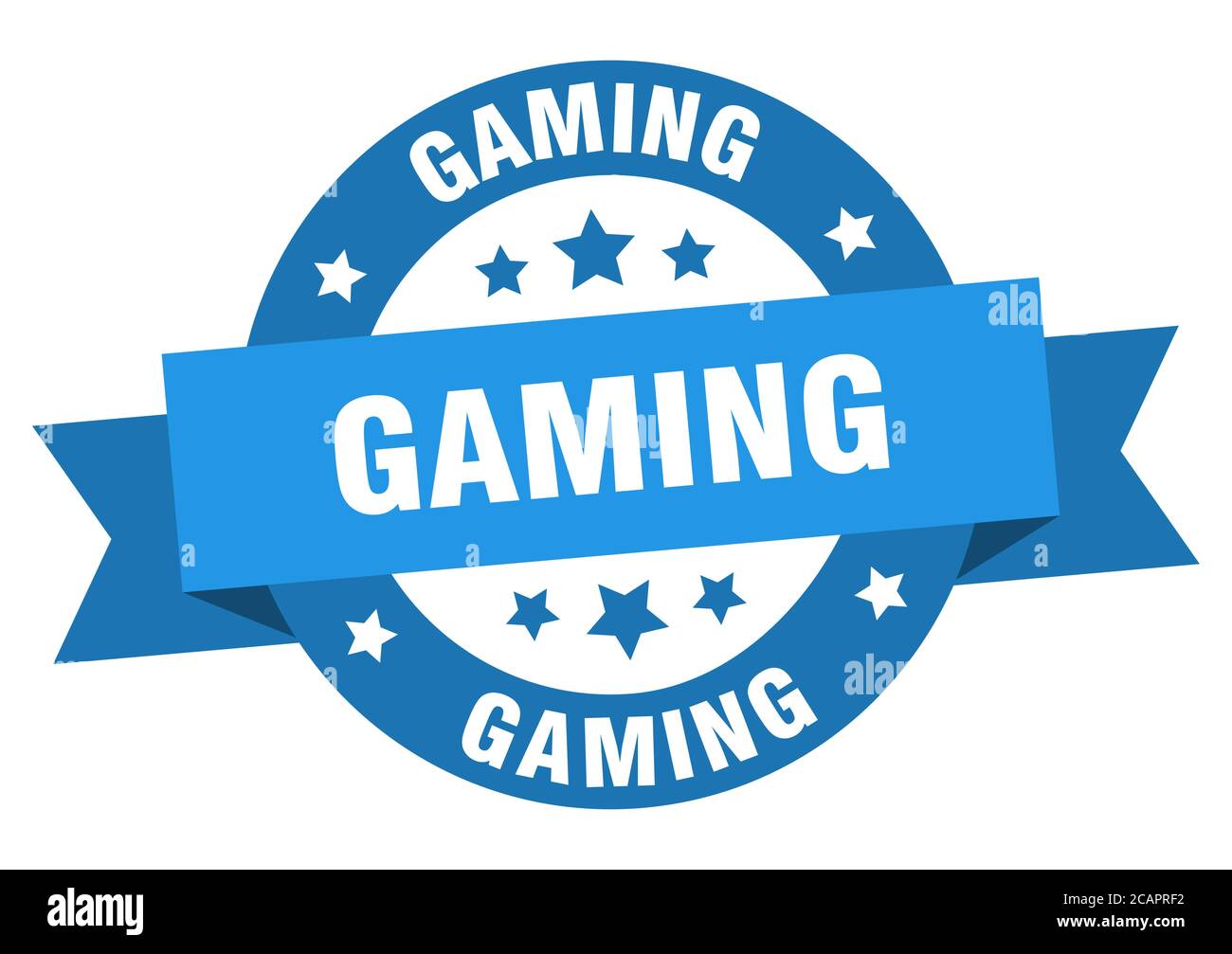 gaming round ribbon isolated label. gaming sign Stock Vector Image ...