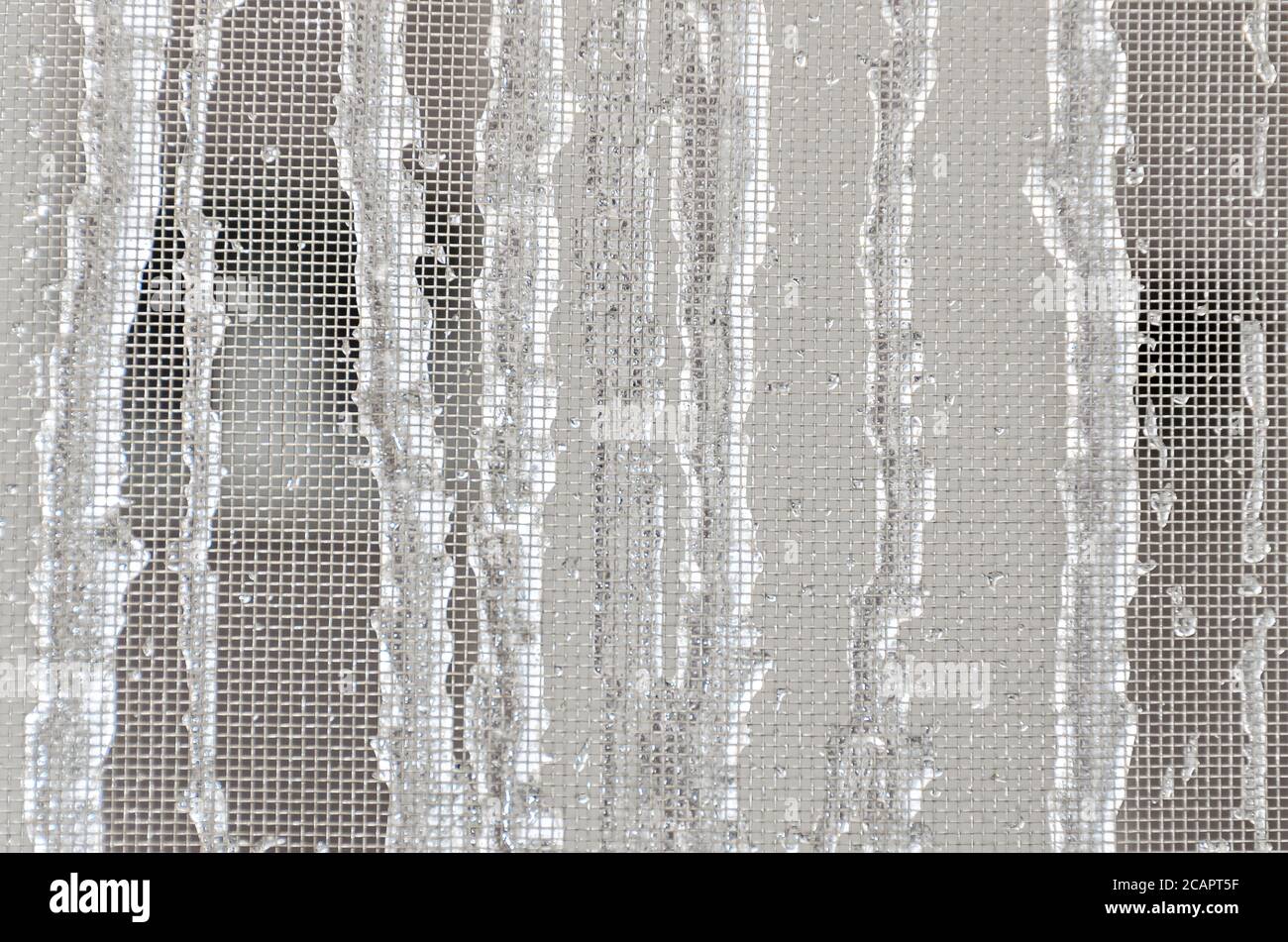 Freeze rain,window covered by deep ice Stock Photo - Alamy