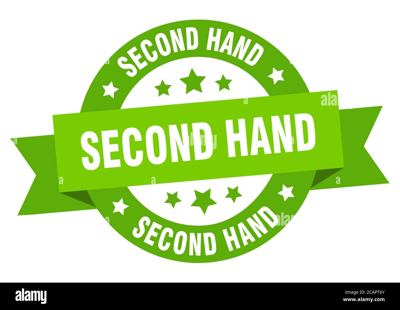 second hand round ribbon isolated label. second hand sign Stock Vector ...