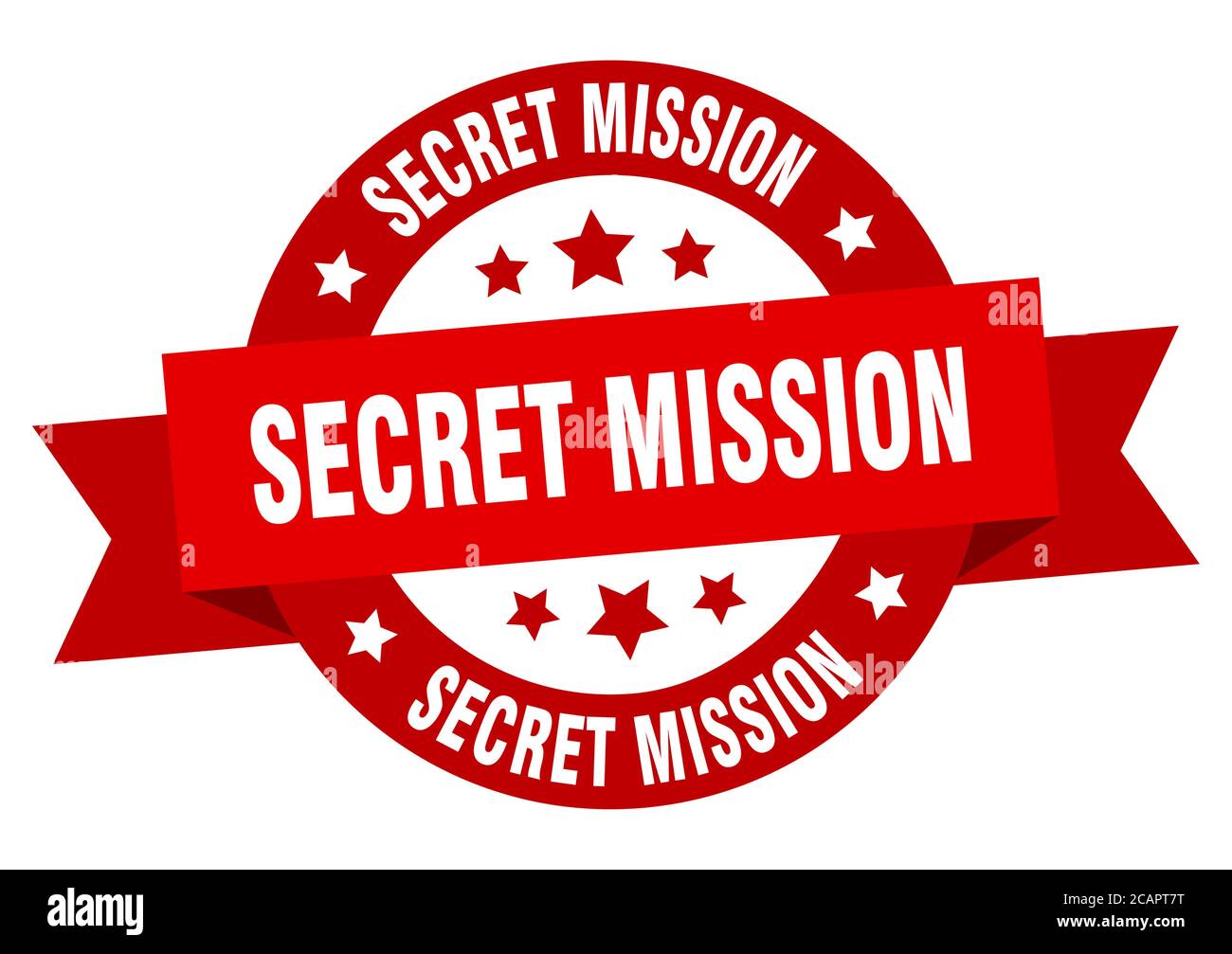secret mission round ribbon isolated label. secret mission sign Stock ...